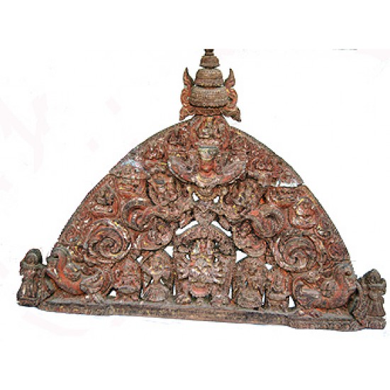 Temple Gate Crown; Newari, teak & rare